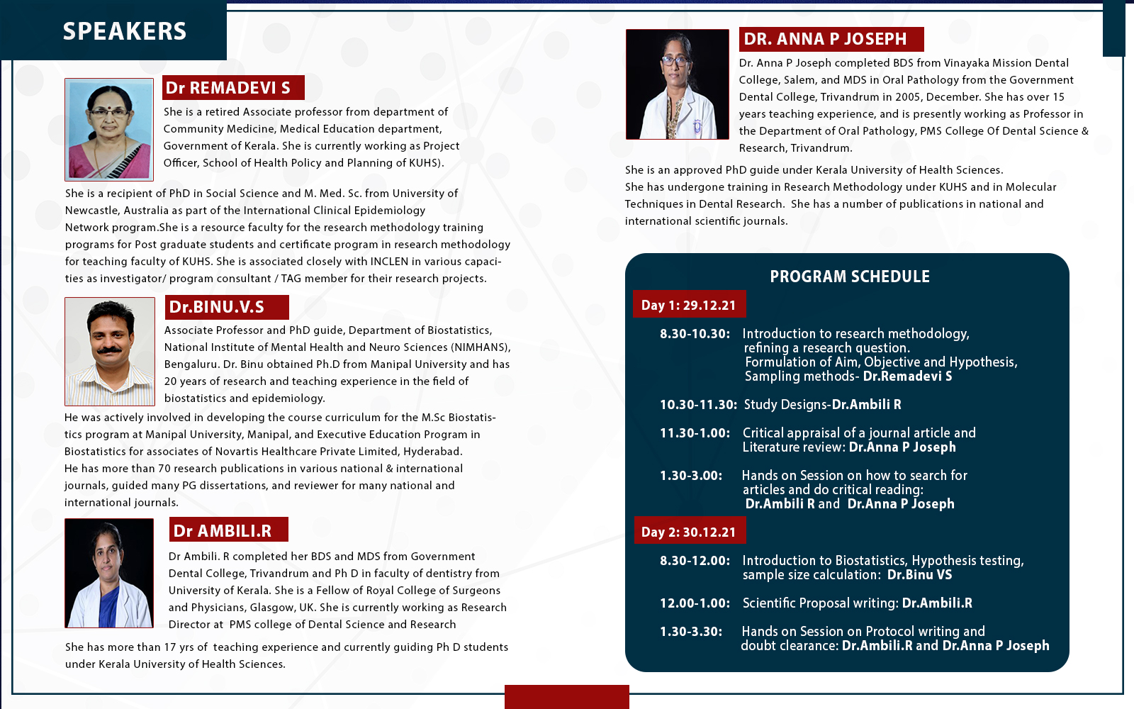 Workshop on Research Methodology - PMS Dental College