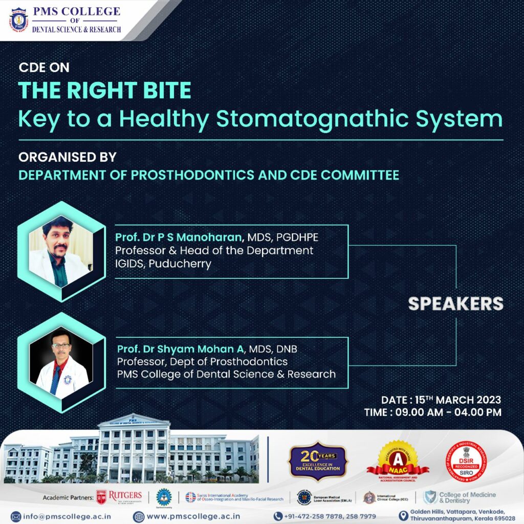 CDE - The Right Bite - PMS Dental College